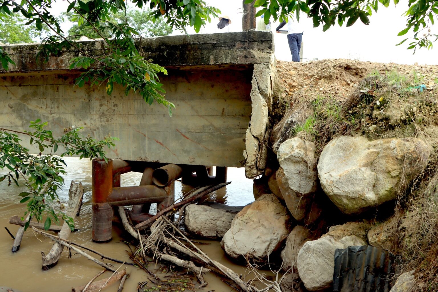 Alerta por desbordamiento del Caño Negro amenaza estructura del puente ...